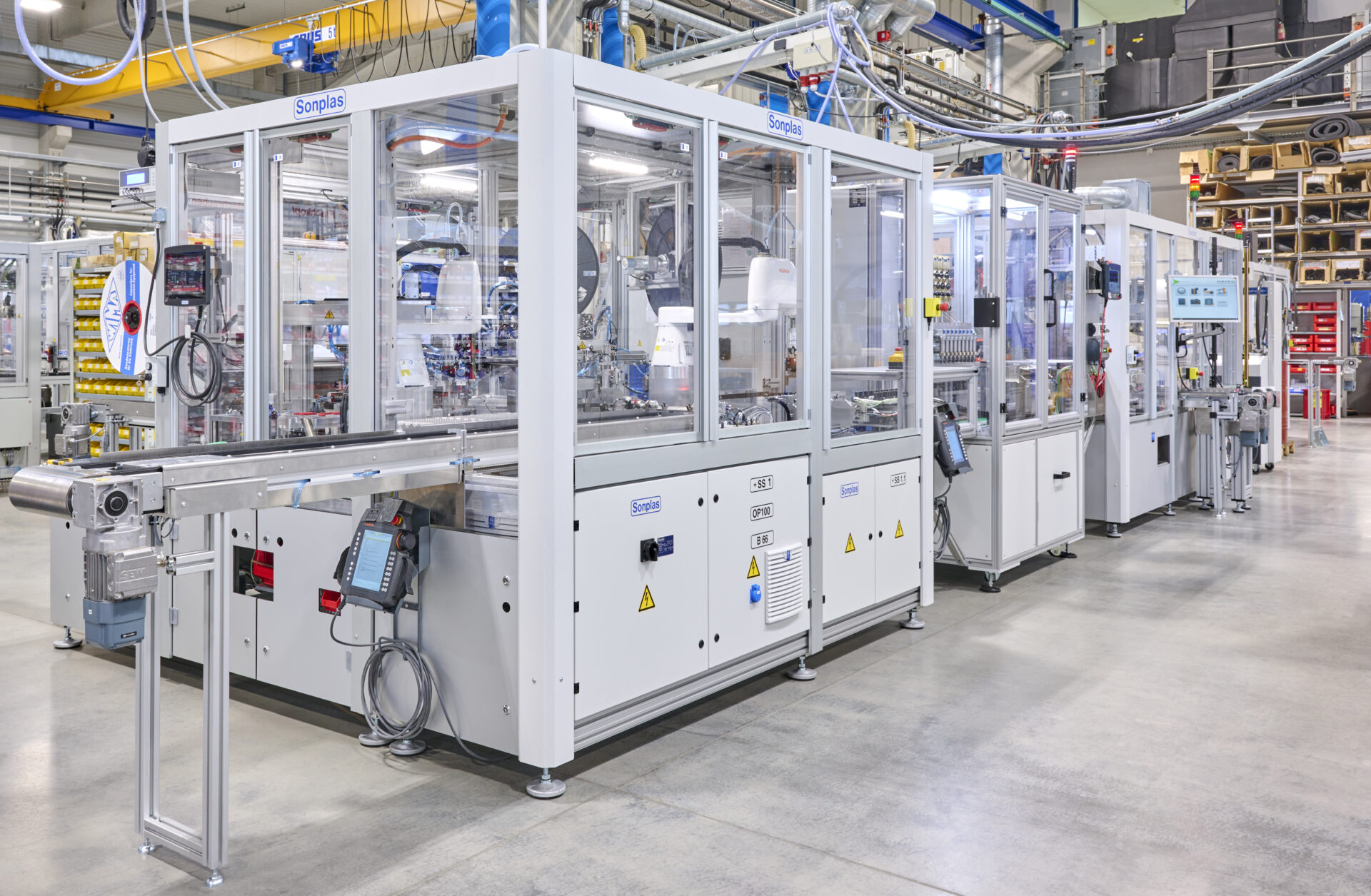 Assembly line for antenna modules - Sonplas